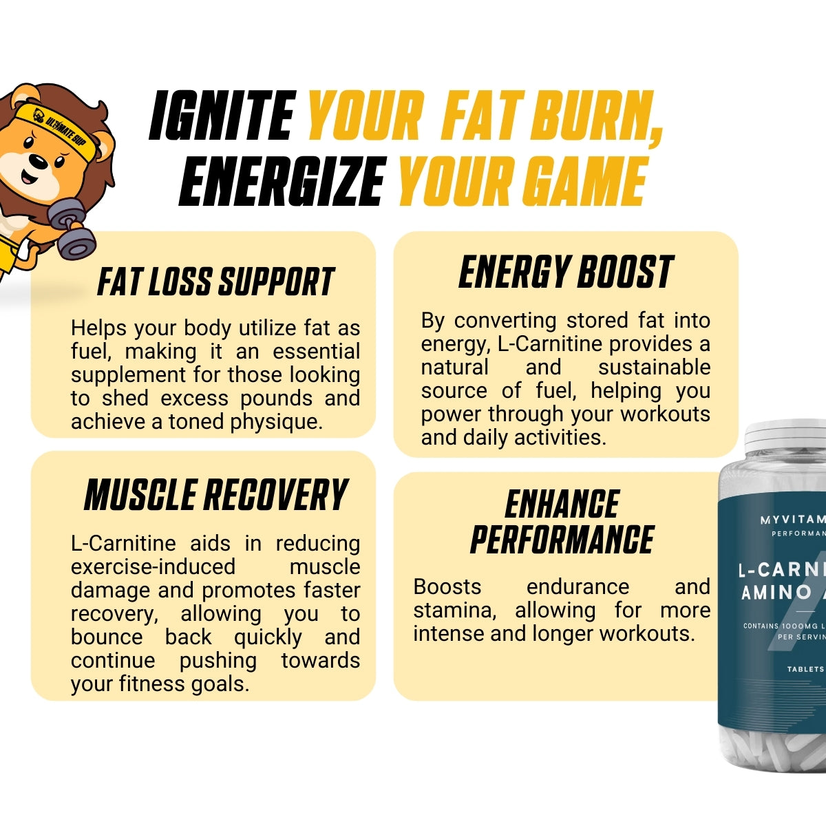 Myprotein L-Carnitine Tablets, 1000mg of Carnitine, Support Fat Burnin ...