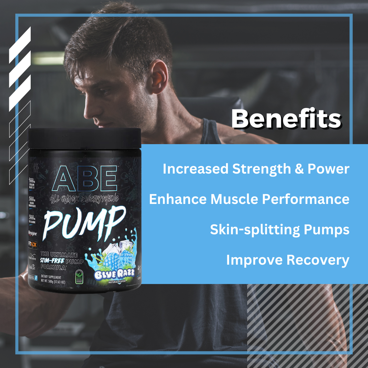 ABE, Pump, Stim-Free Pre Workout Powder, Various Flavor, 17.63 oz (500