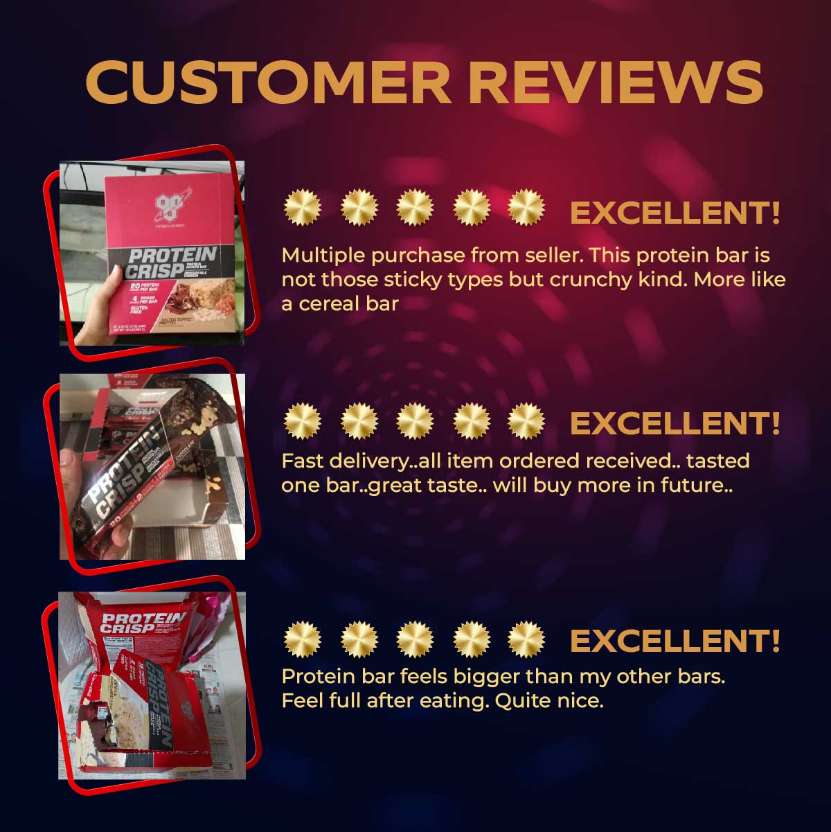 BSN, Protein Crisp, Packed Protein Bar, 12 Bars, 57g