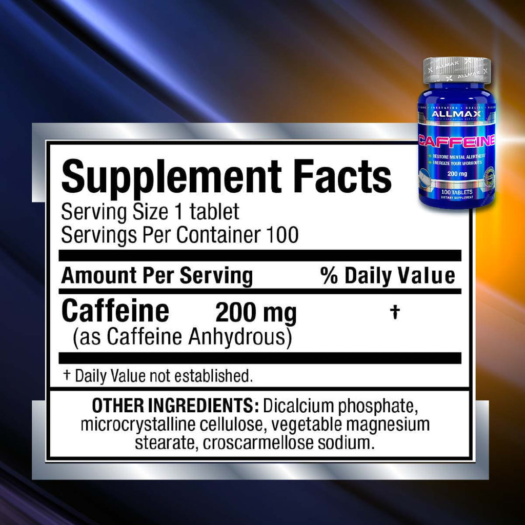 ALLMAX Nutrition, Caffeine , 200 mg, 100 Tablets