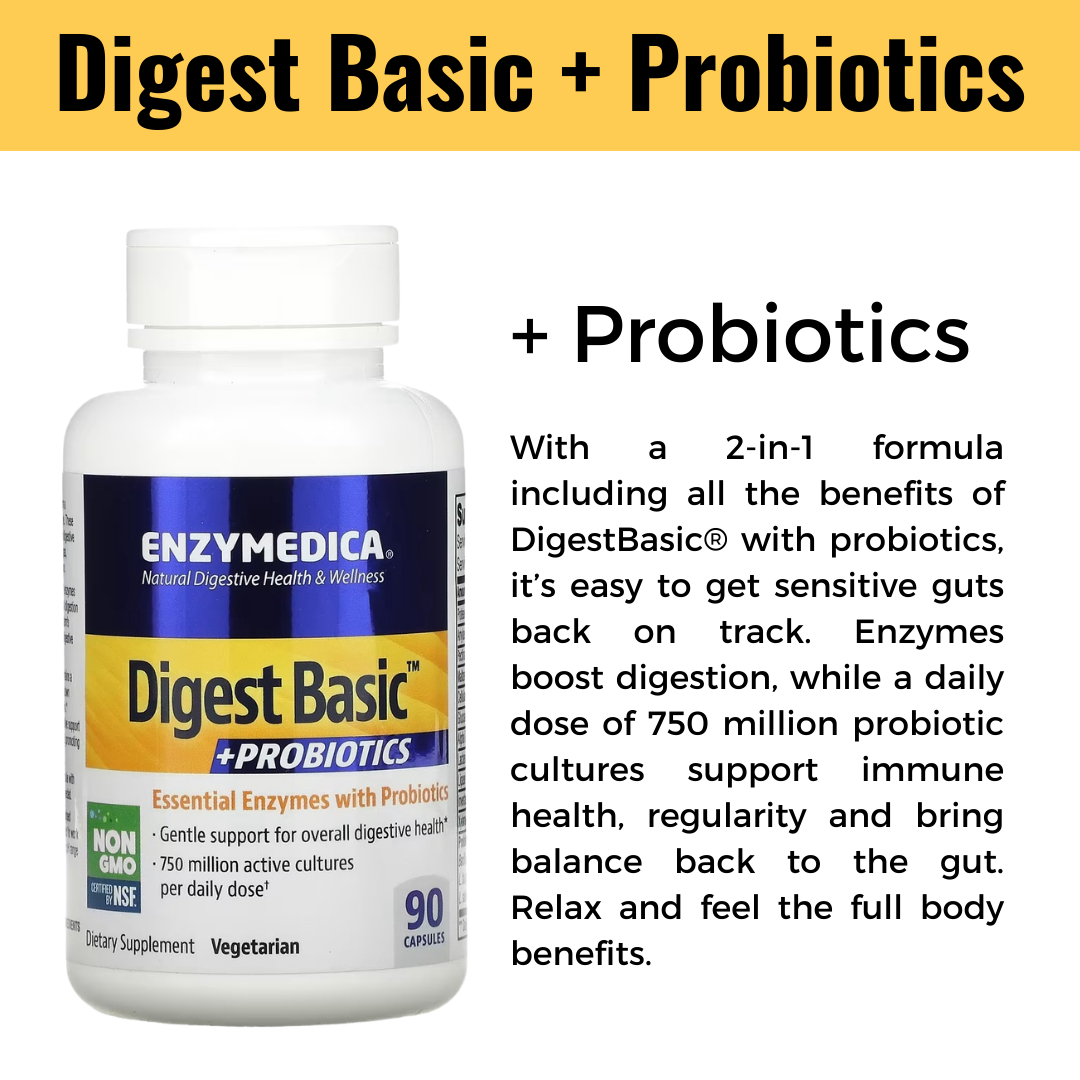 Enzymedica Digest Basic, Essential Enzyme Formula, Support Healthy Dig