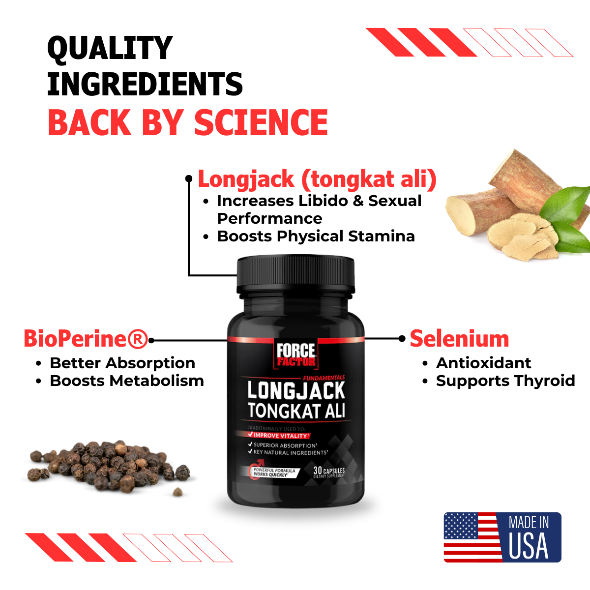 Force Factor, Longjack Tongkat Ali, Support Male Vitality and Improve