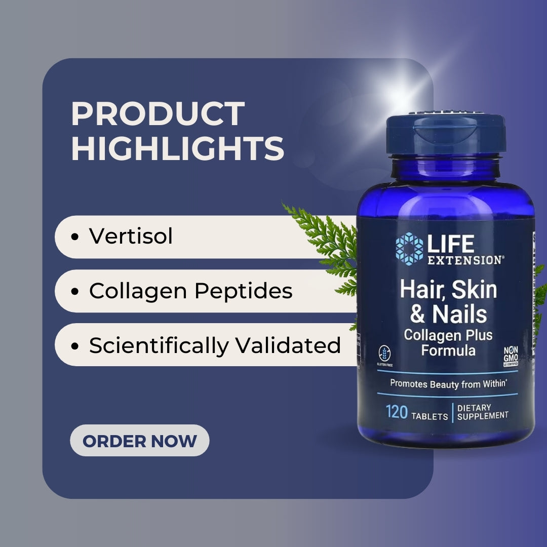 Life Extension, Hair, Skin And Nails, Collagen Plus Formula, Enhance S