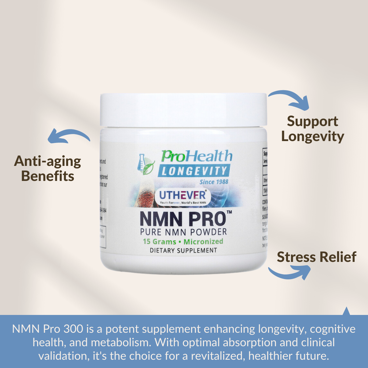 ProHealth Longevity, NMN Pro, Pure NMN Powder, 250-1000mg, 15-30g