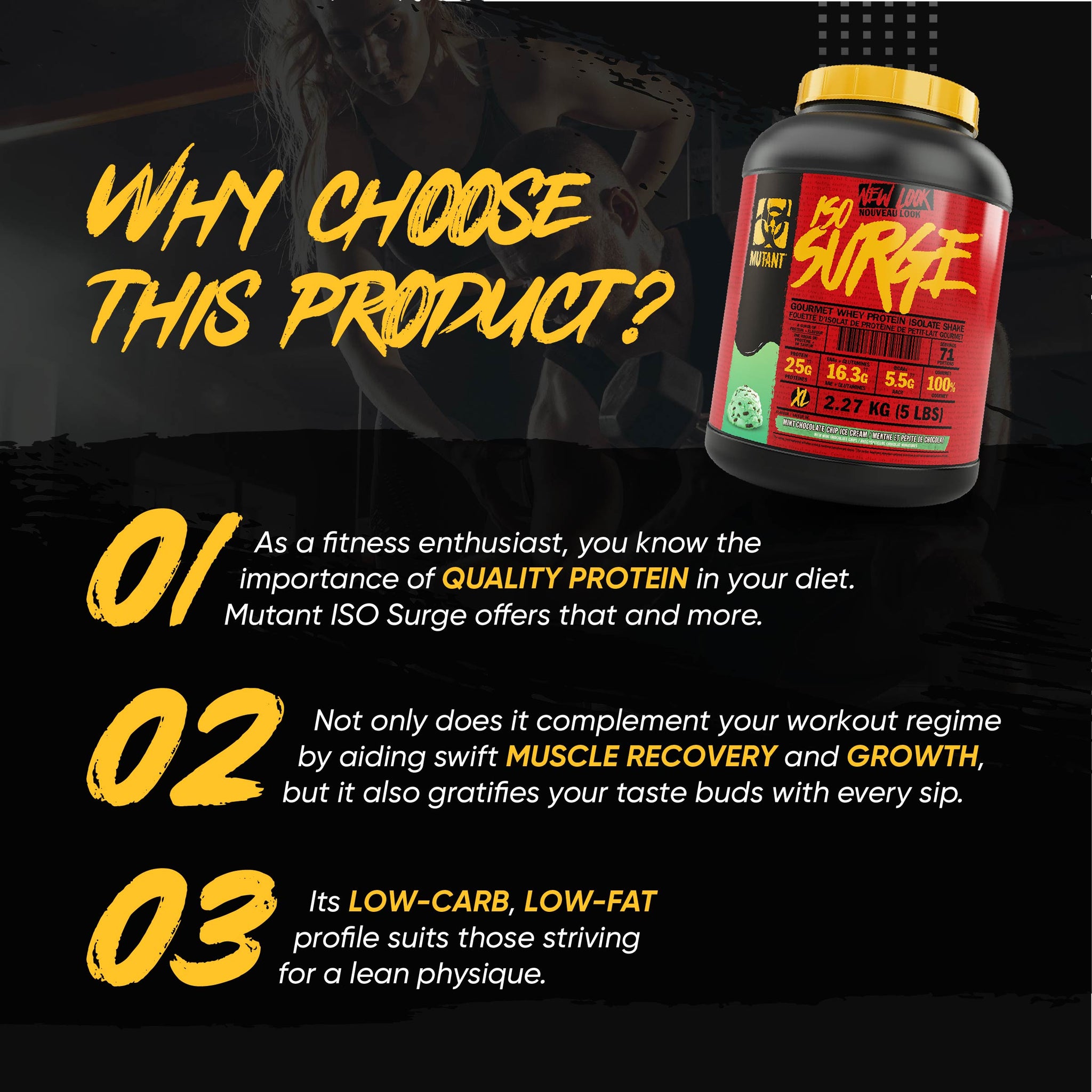 Mutant, ISO Surge, Whey Protein Isolate, 727 g (1.6 lbs) - 2.27 kg (5