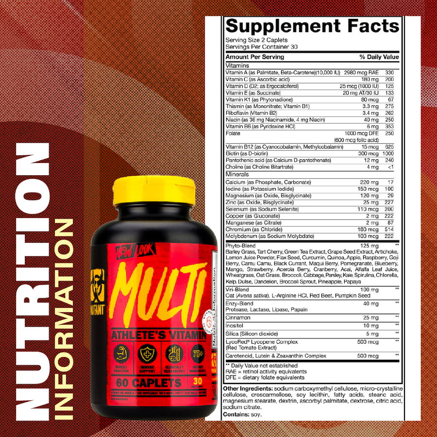 Mutant MULTI 60 Caplets | Supports healthy muscle function