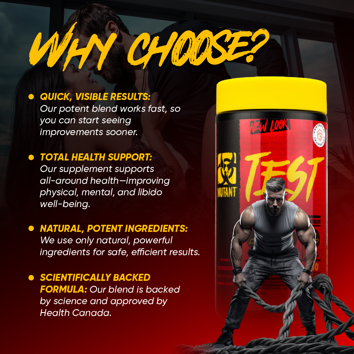 Mutant TEST, Testosterone Booster, 90 Caps