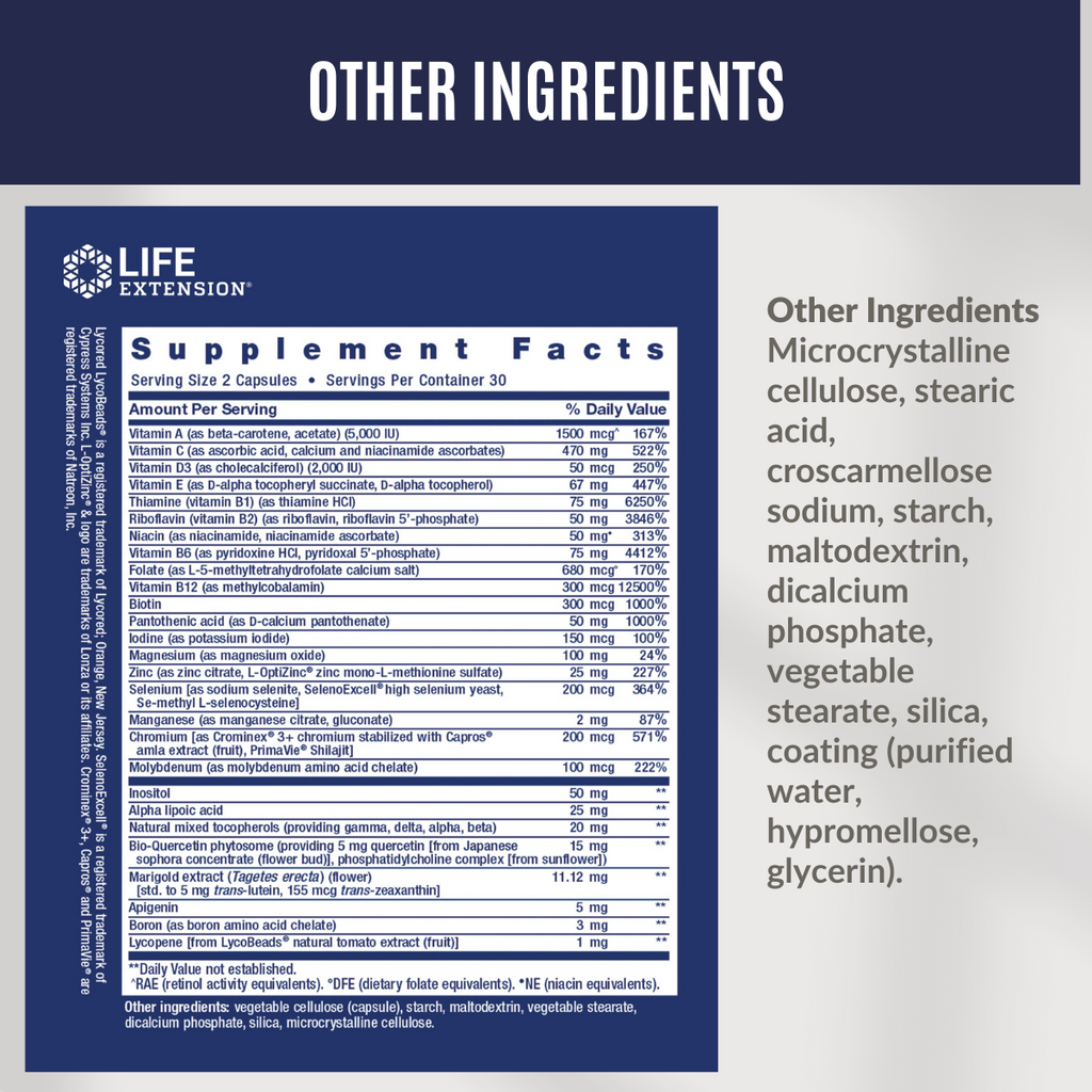 Life Extension, One-Per-Day Multivitamin, Support Immunity, 60 Tablets ...