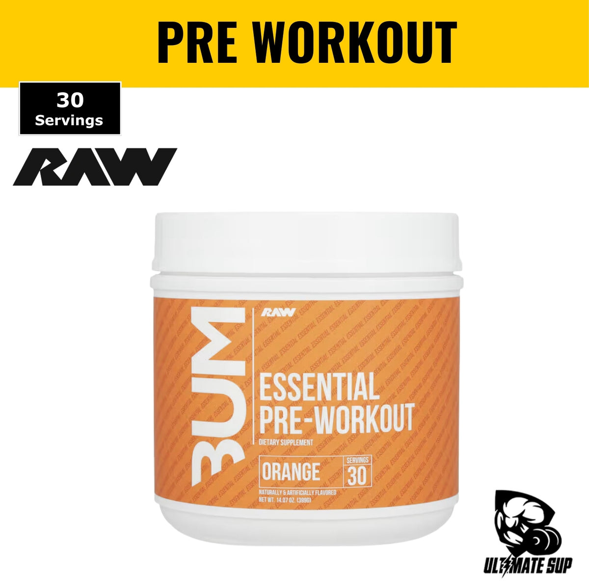 Raw Nutrition Bum, Essential Pre Workout, Intense Energy, Increase Foc ...