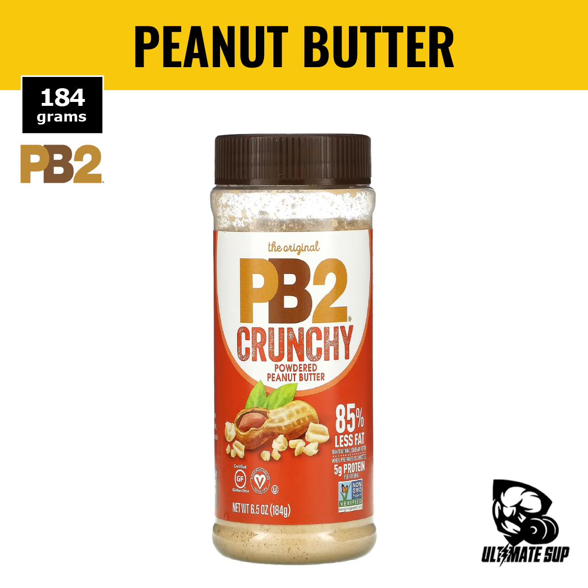 PB2, Crunchy Powdered Peanut Butter, 184 g – Ultimate Sup