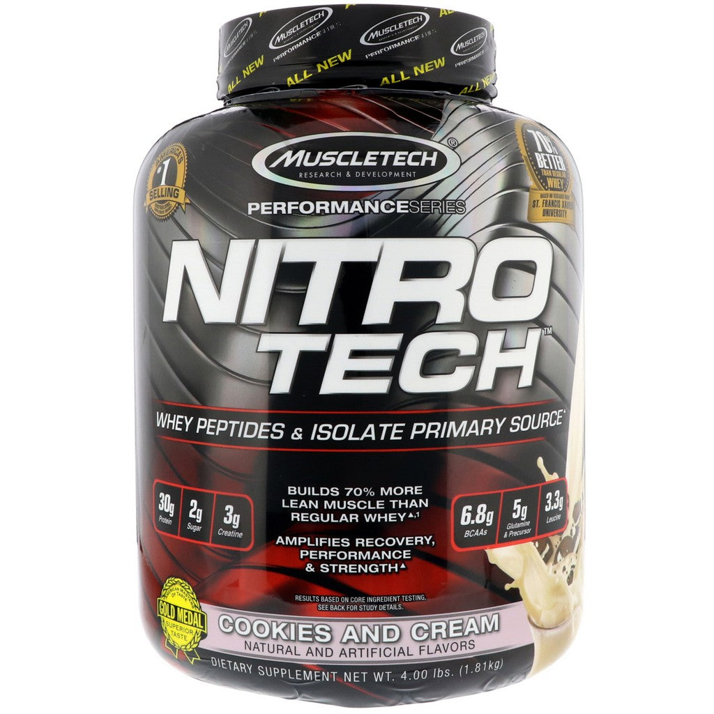 Muscletech, Nitro Tech, Whey Protein, 2lbs / 4lbs / 10lbs