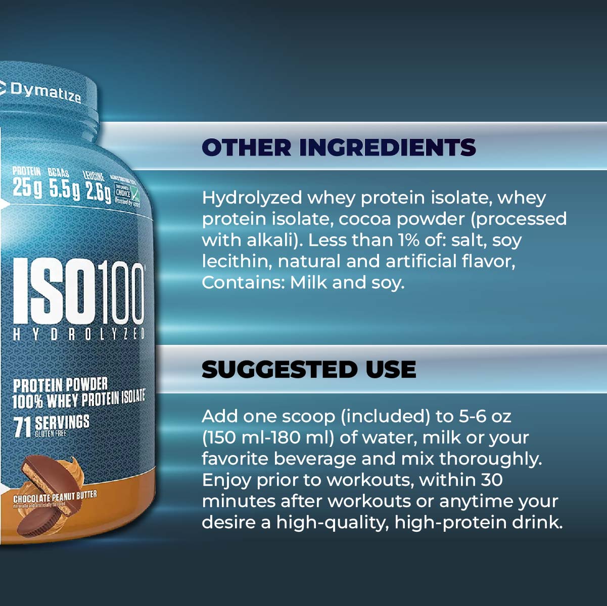 Dymatize Nutrition, ISO 100 Hydrolyzed, 1.3 - 5lb