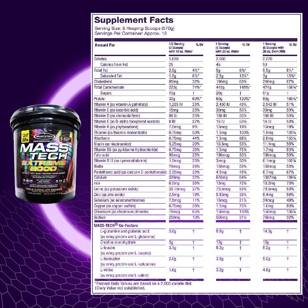 Muscletech MassTech Extreme 2000 | Whey Protein Powder | Mass Gainer