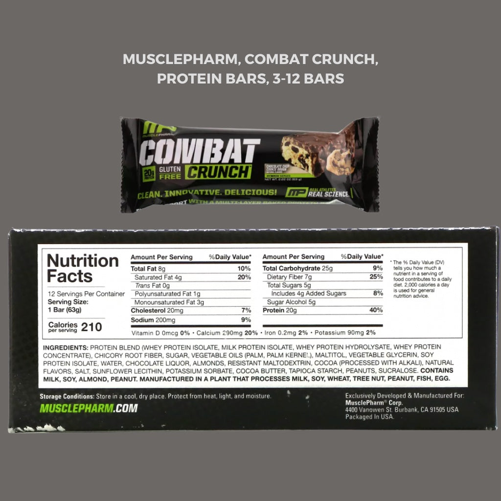 MusclePharm, Combat Crunch, 3-12 bars