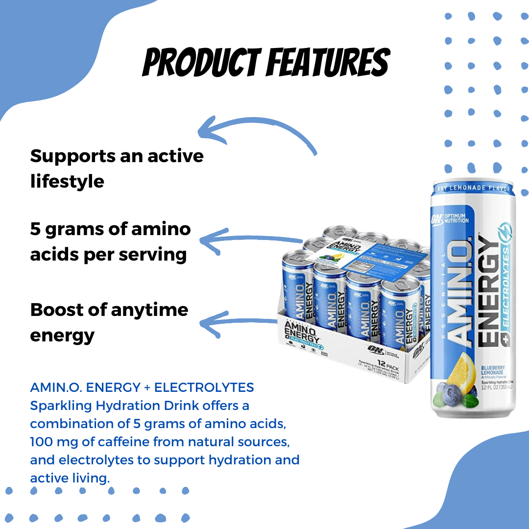Optimum Nutrition, Amino Energy Drink, 3-12cans