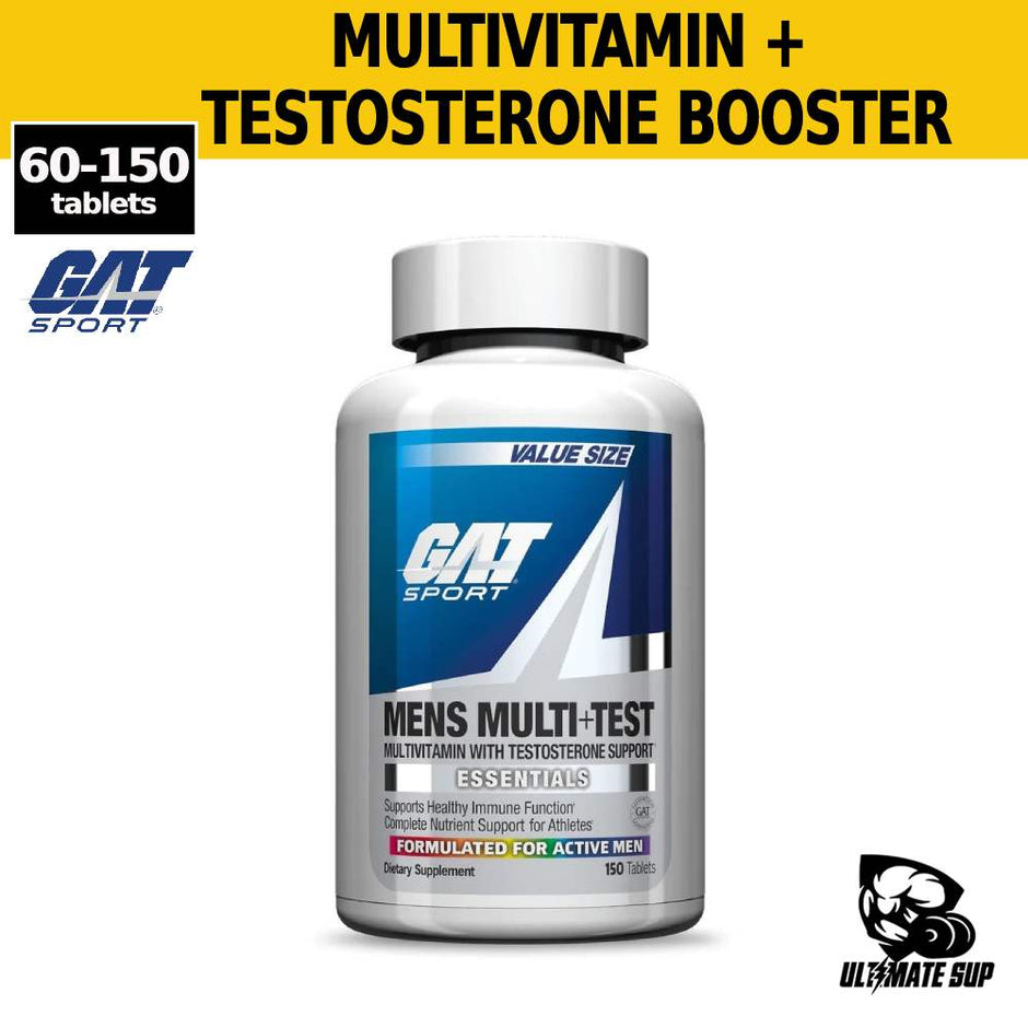 GAT Sport, Men's Multi + Test, Multivitamin & Testosterone, 60-150Tabs ...