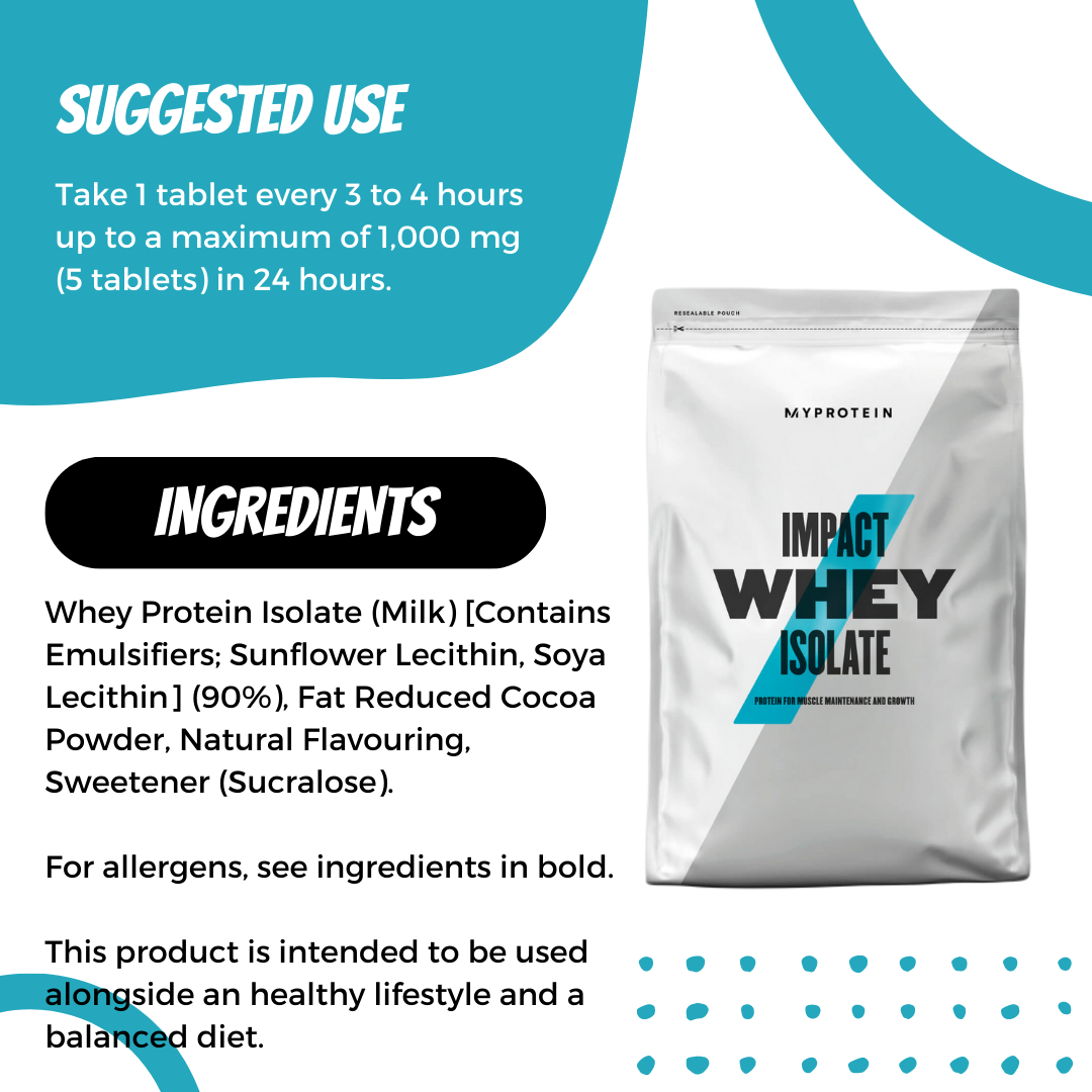 Myprotein Impact Whey Isolate Powder, 1kg - 2.5kg - Combo