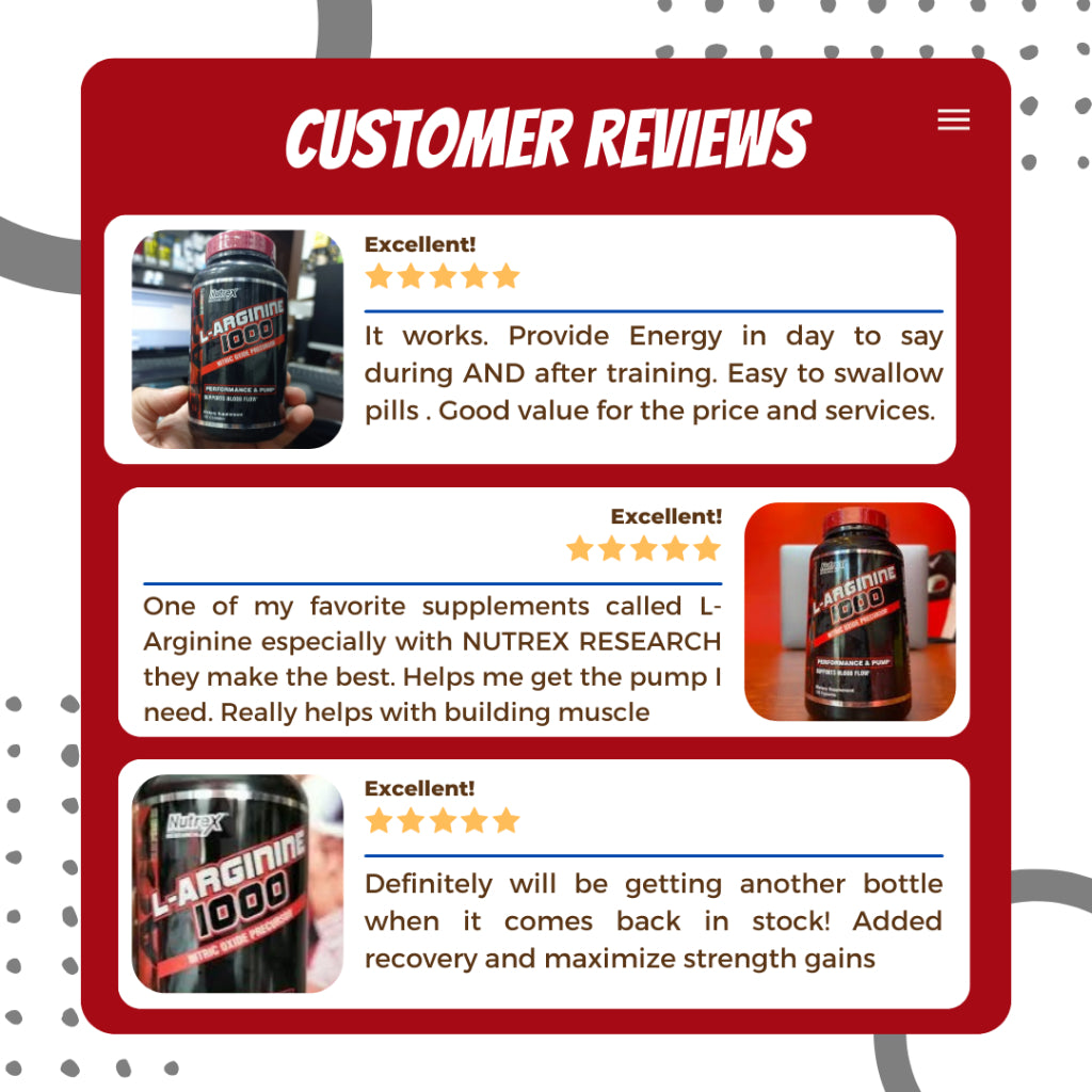 Nutrex, L Arginine 1000, Amino Acid, 120 Capsules